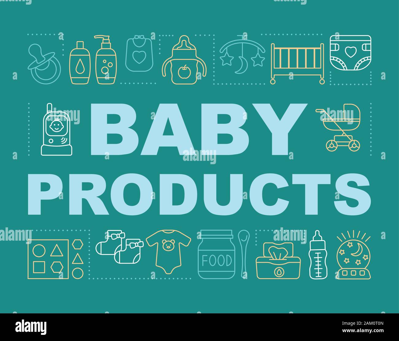 Baby products concepts banner. Presentation, website. Feeding bottle ...