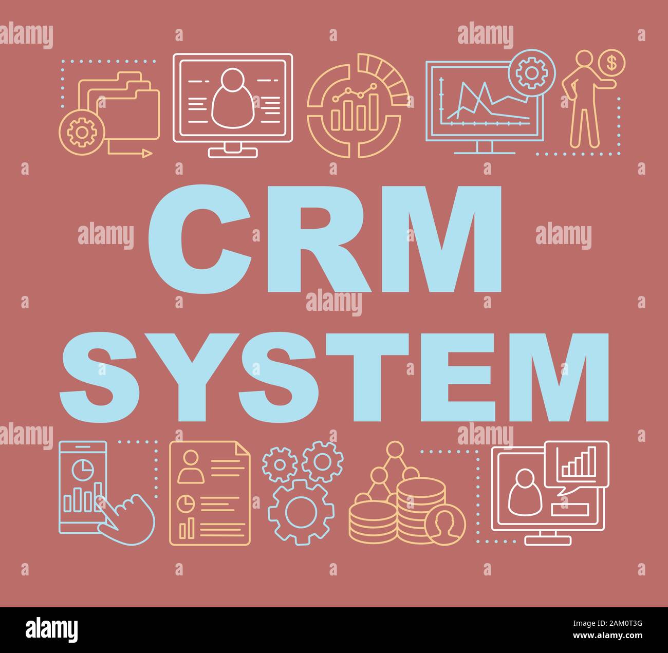 Crm System Word Concepts Banner Client Identity Customer Database Presentation Website