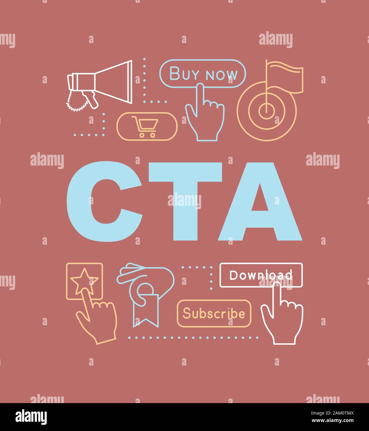 CTA word concepts banner. Call to action. Presentation, website ...