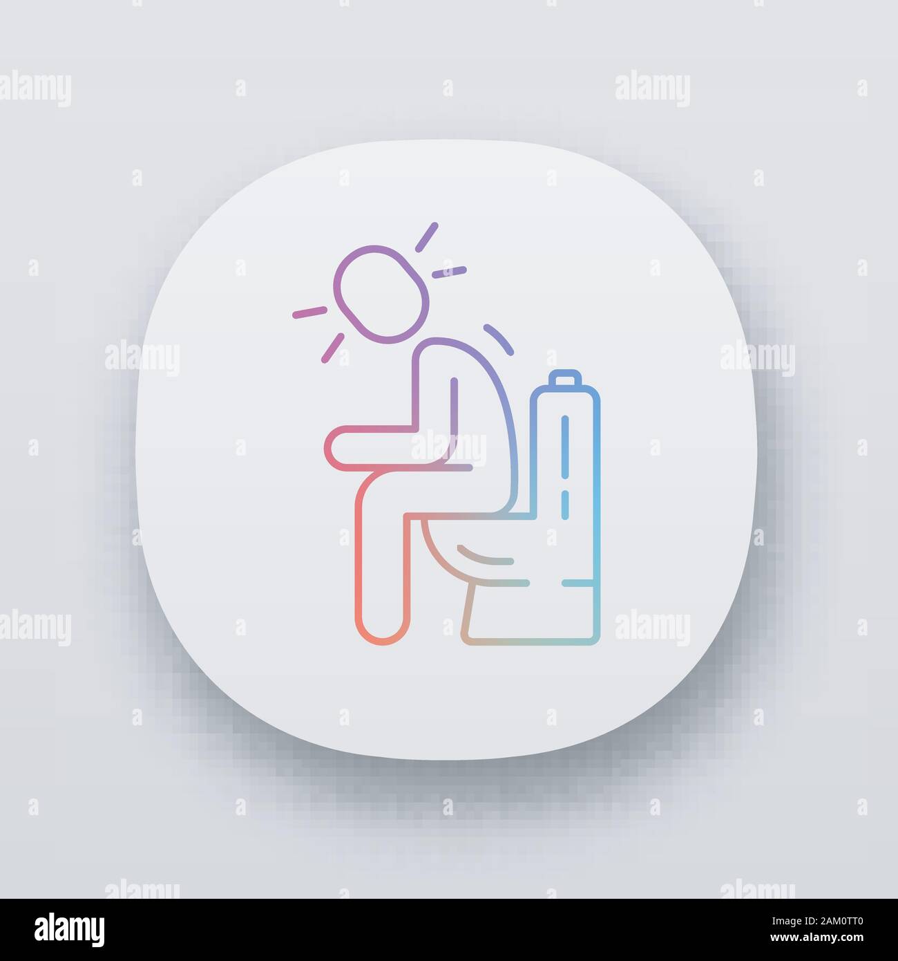 Diarrhea, constipation app icon. Upset stomach, indigestion. UI/UX user ...