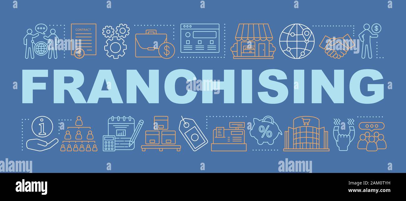 Franchising word concepts banner. Marketing. Presentation, website ...