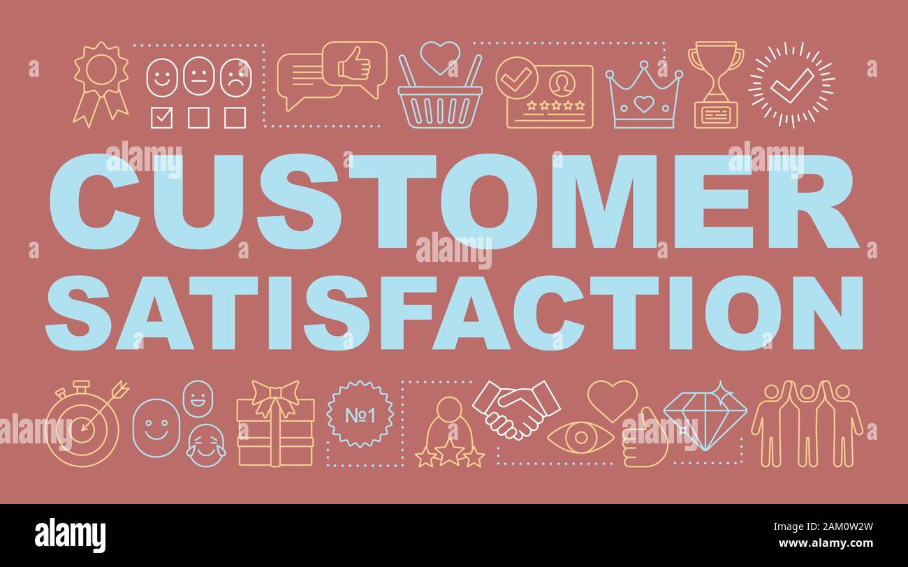 Customer satisfaction word concepts banner. Exceed client expectations ...