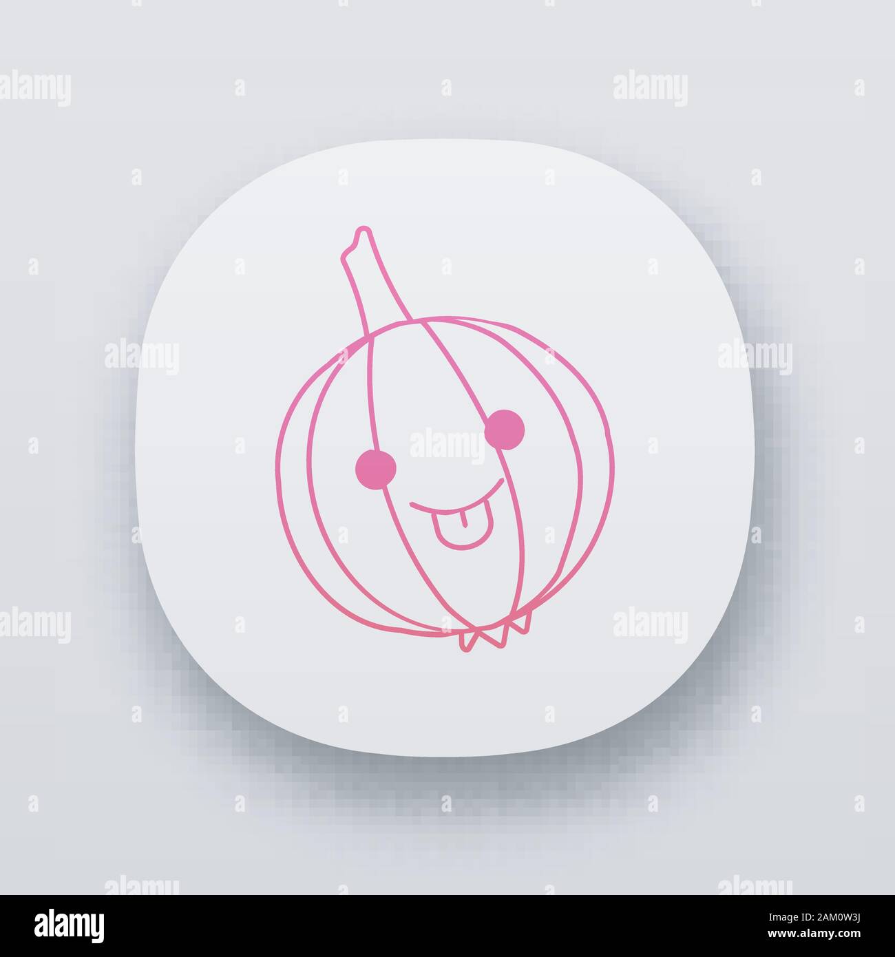 Onion cute kawaii app character. Happy vegetable with smiling baby face ...
