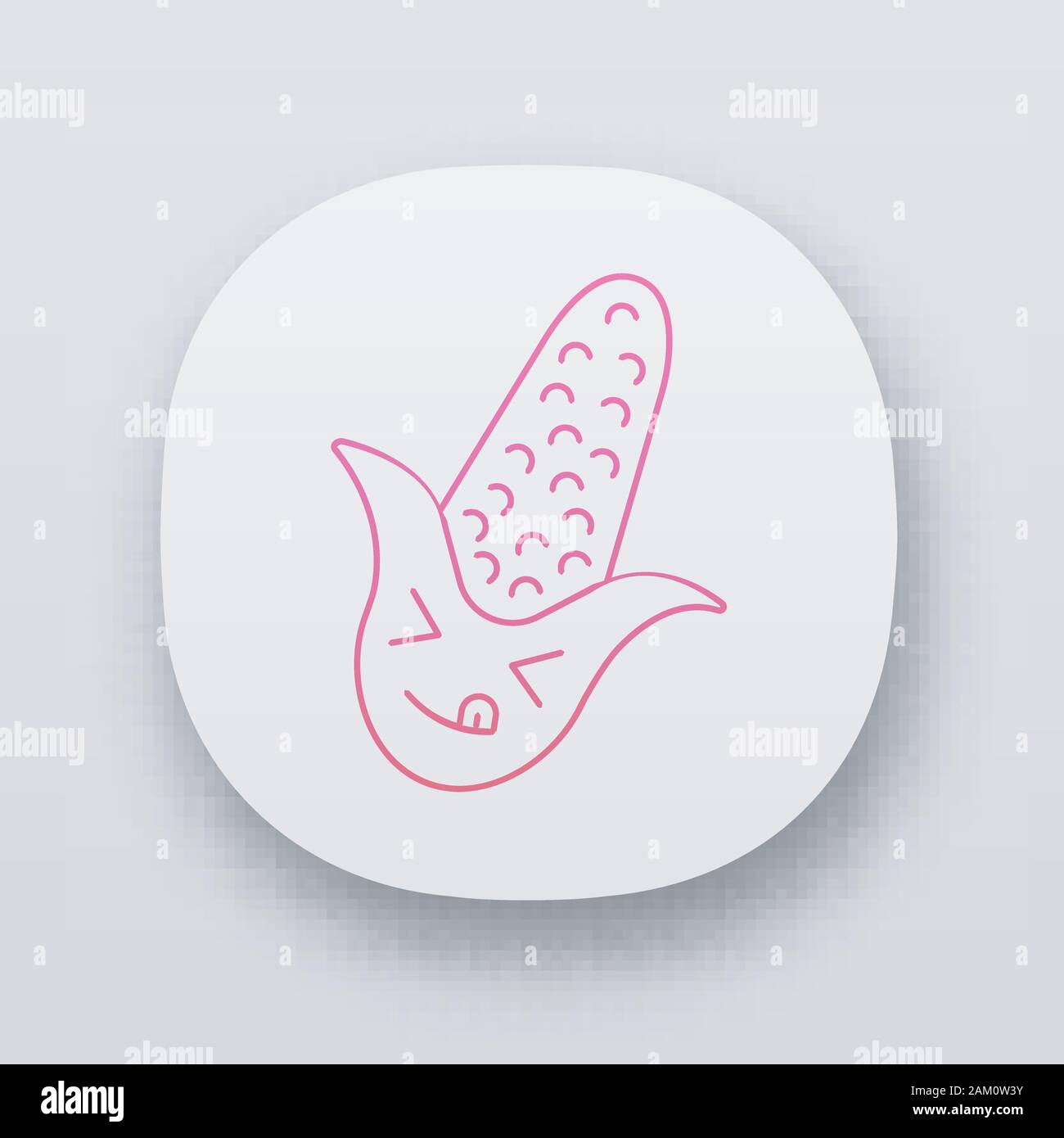 Corn cute kawaii app character. Happy vegetable with stuck out tongue ...