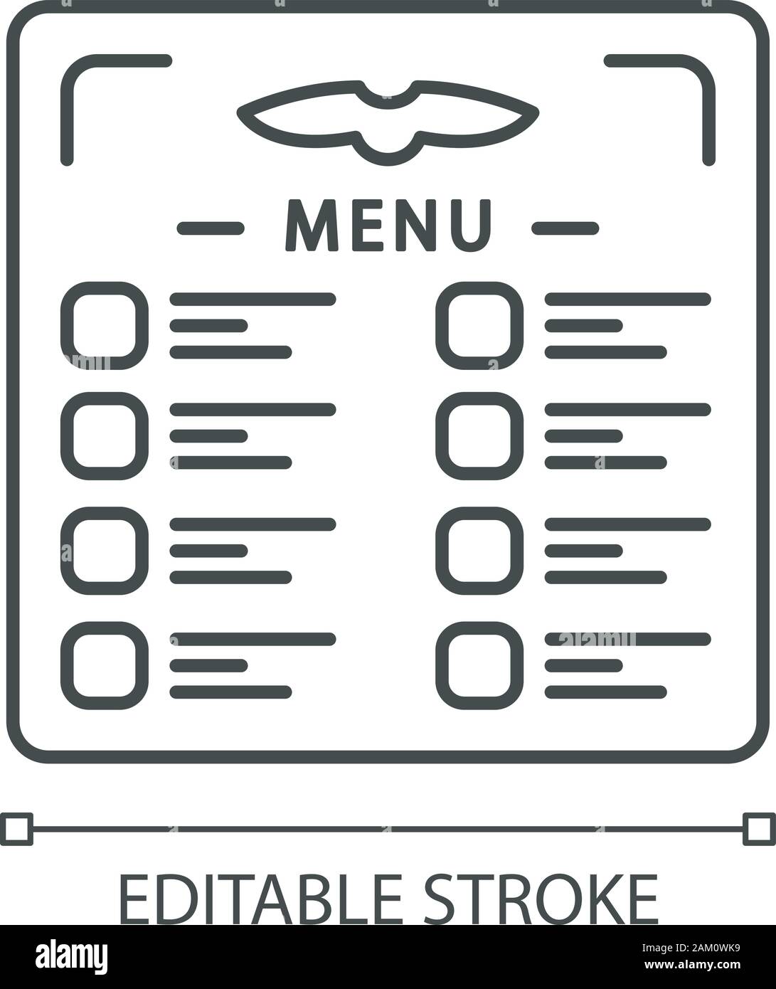 Flight menu linear icon. Airplane nutrition. Aircraft meal. Plane ...