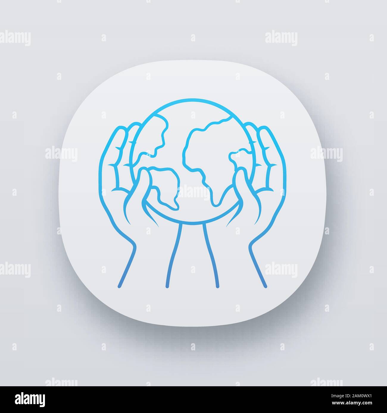 Saved planet app icon. Environmental sustainability. World protection ...