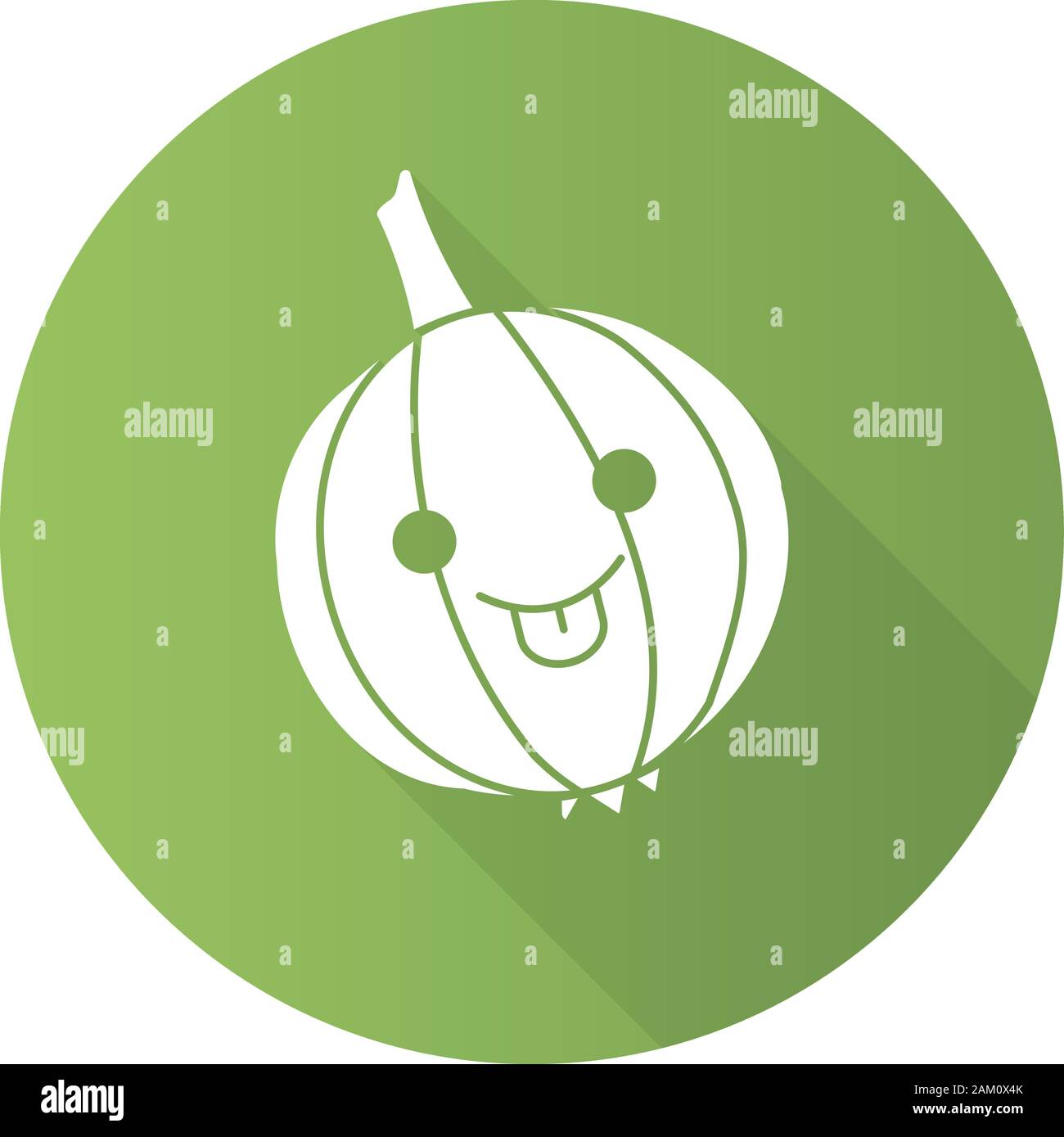 Onion cute kawaii flat design long shadow glyph character. Happy ...