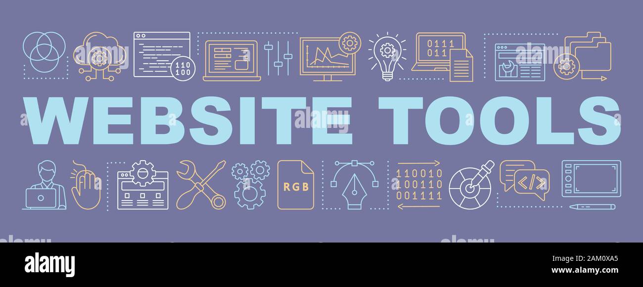 Website tools word concepts banner. Graphic design. Web page builder ...