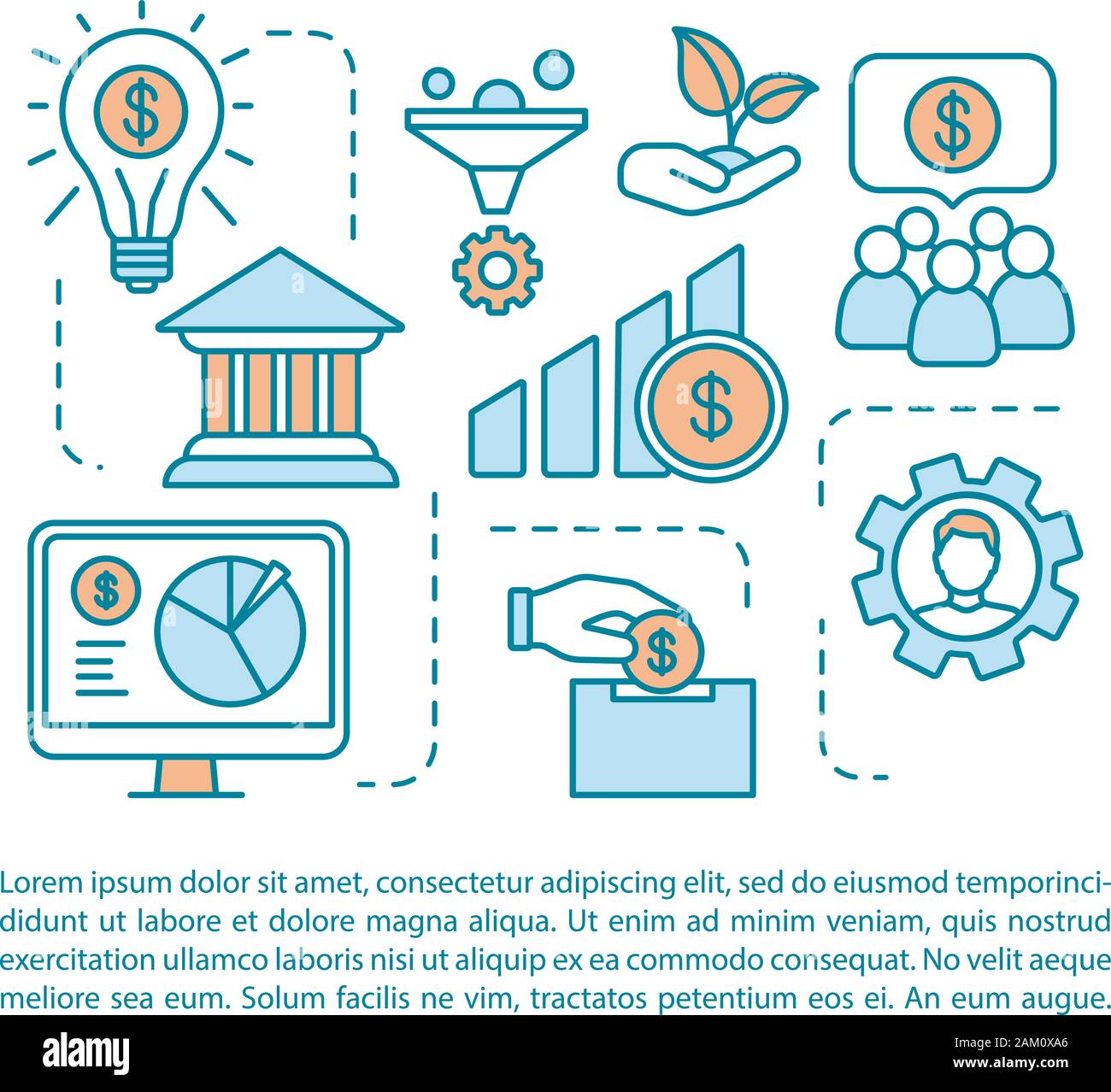 Startup financing article page vector template. Investing new business ...