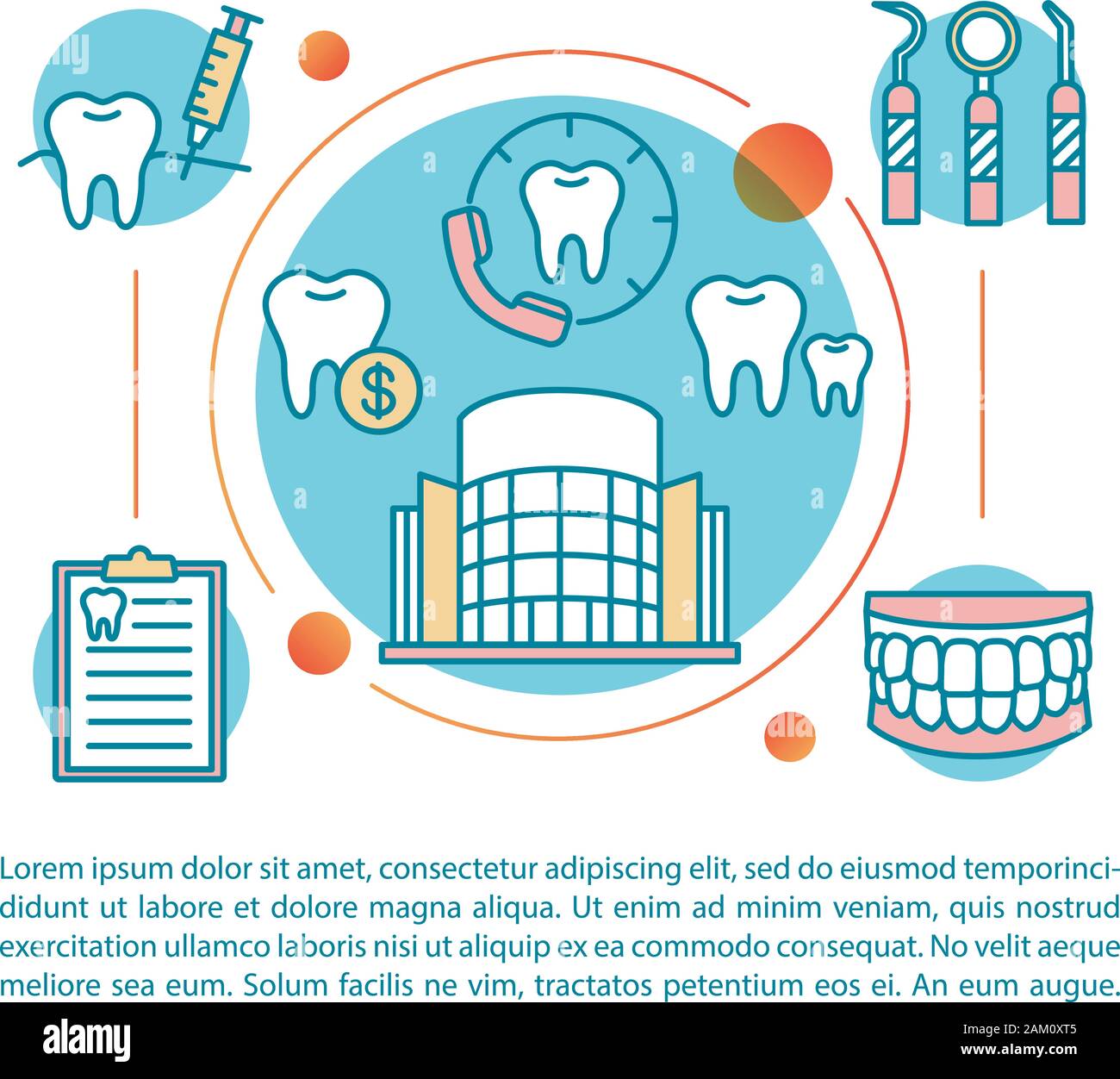 Dental clinic article page vector template. Stomatology services ...