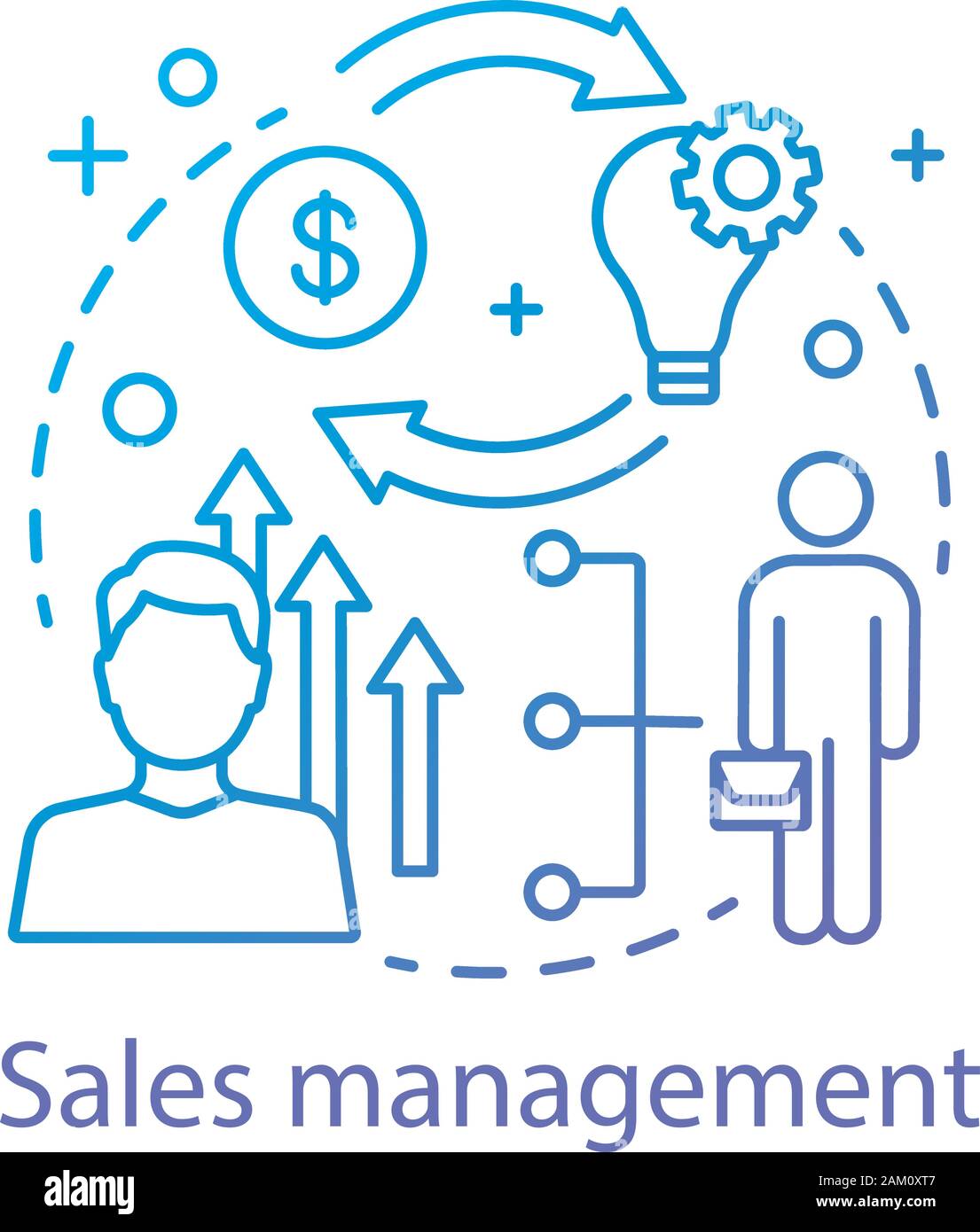Sales management concept icon. CRM system idea thin line illustration ...