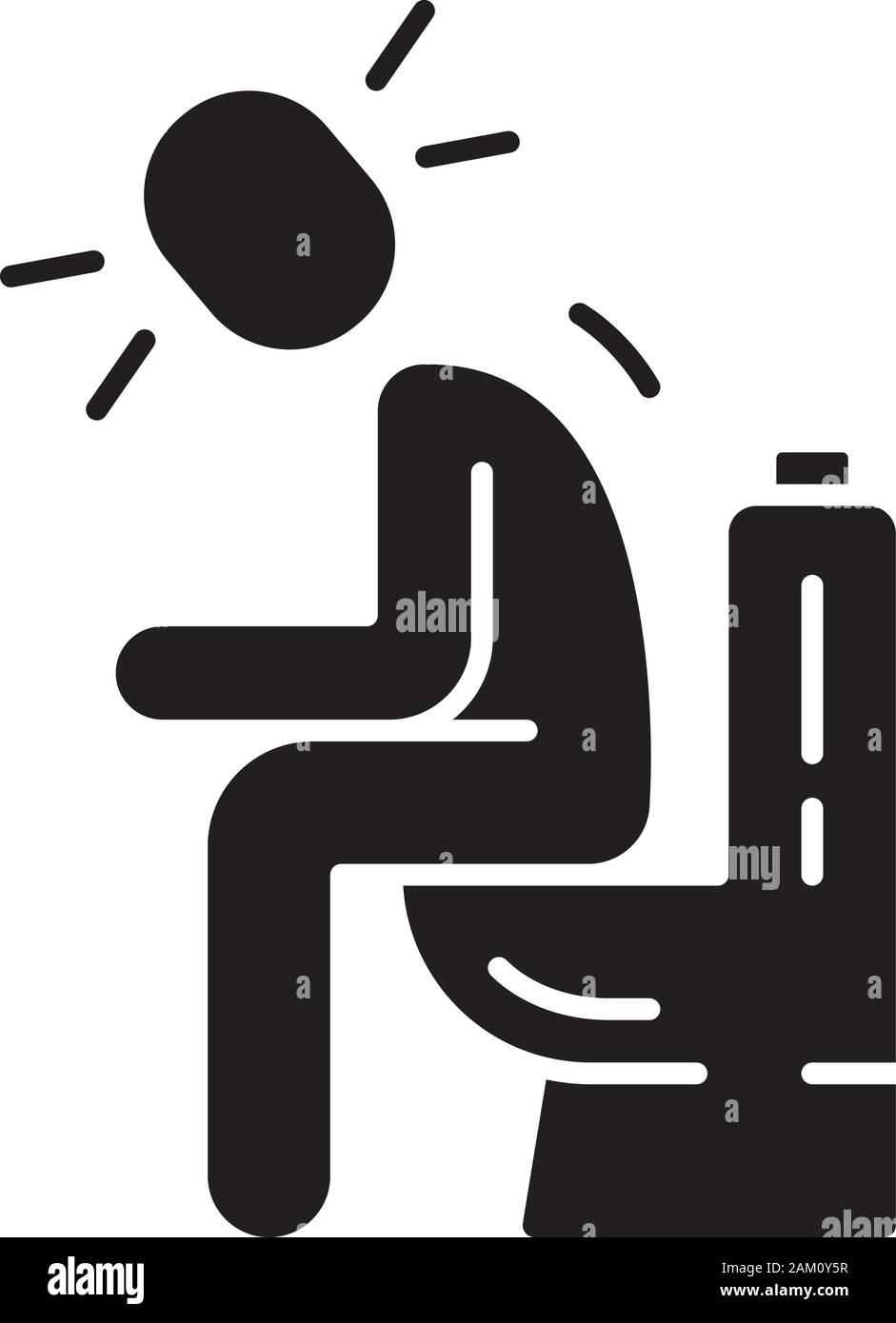 Diarrhea, constipation glyph icon. Food poisoning symptom. Digestive ...