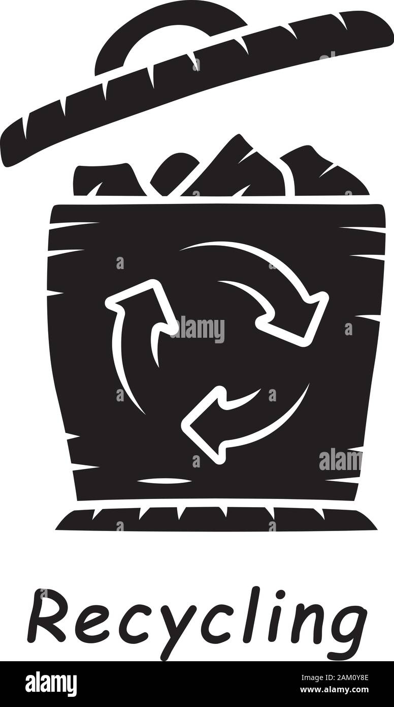 Recycling glyph icon. Environmental sustainability. Trash sorting ... Recycling glyph icon. Environmental sustainability. Trash sorting ...