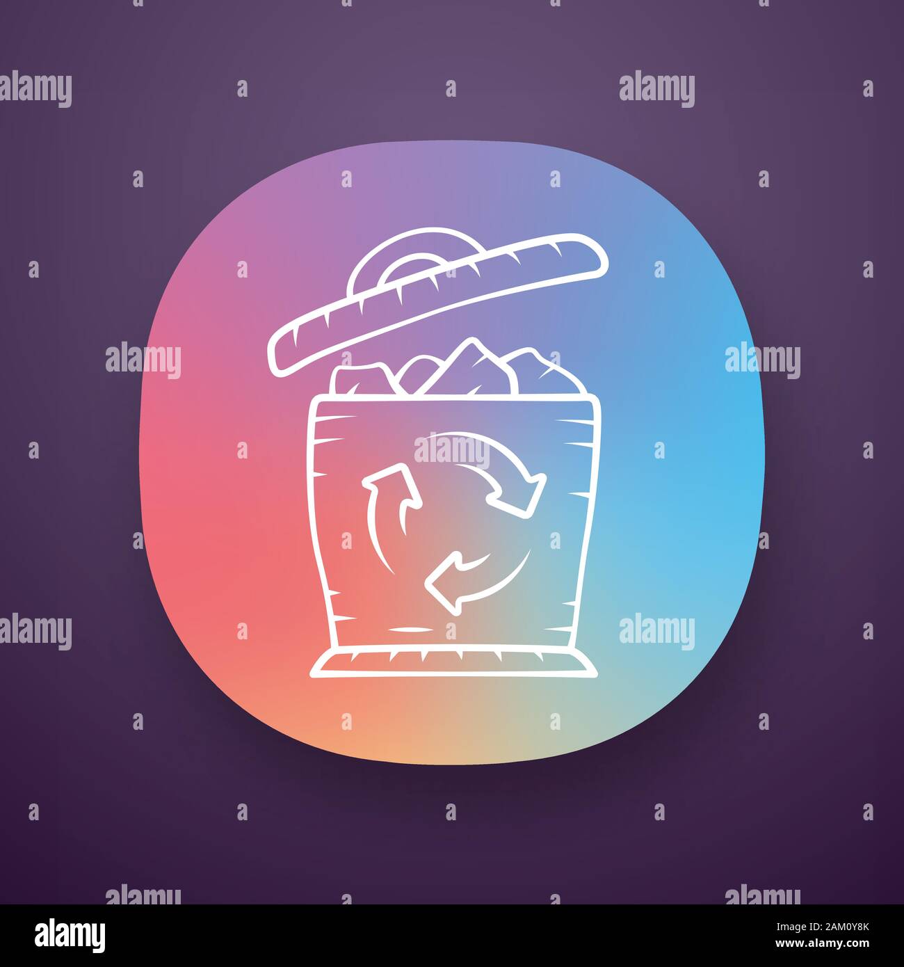 Recycling app icon. Environmental sustainability. Trash sorting ...