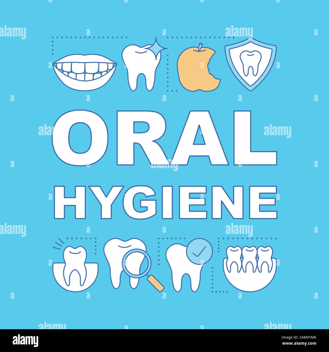 Oral hygiene word concepts banner. Dental clinic. Healthy teeth ...