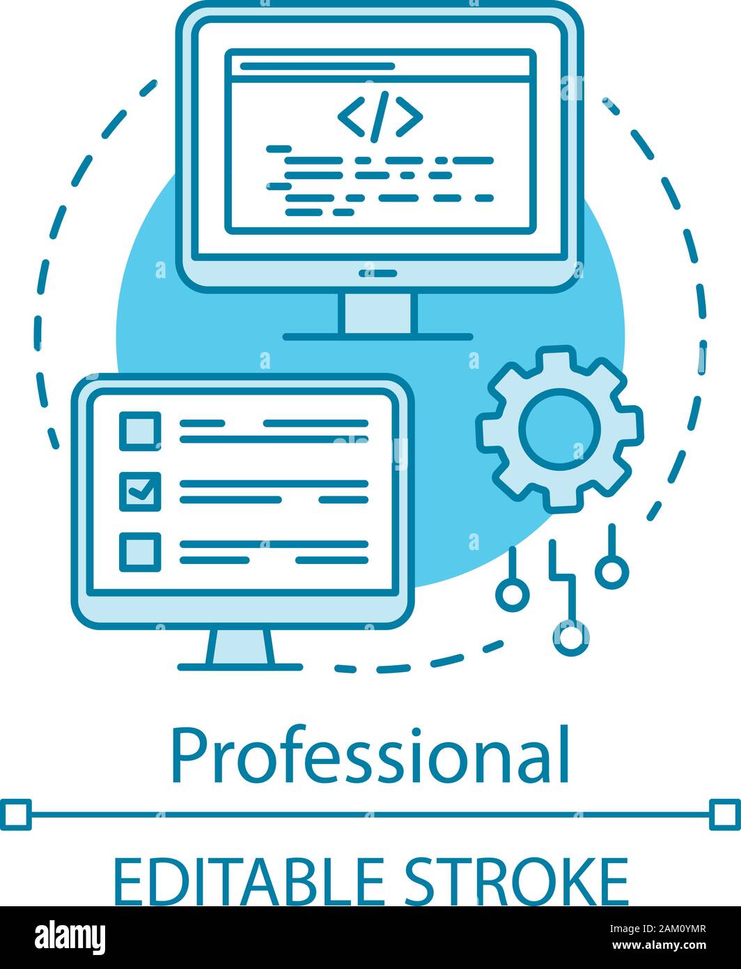 Professional Concept Icon Website Builder Pricing Idea Thin Line