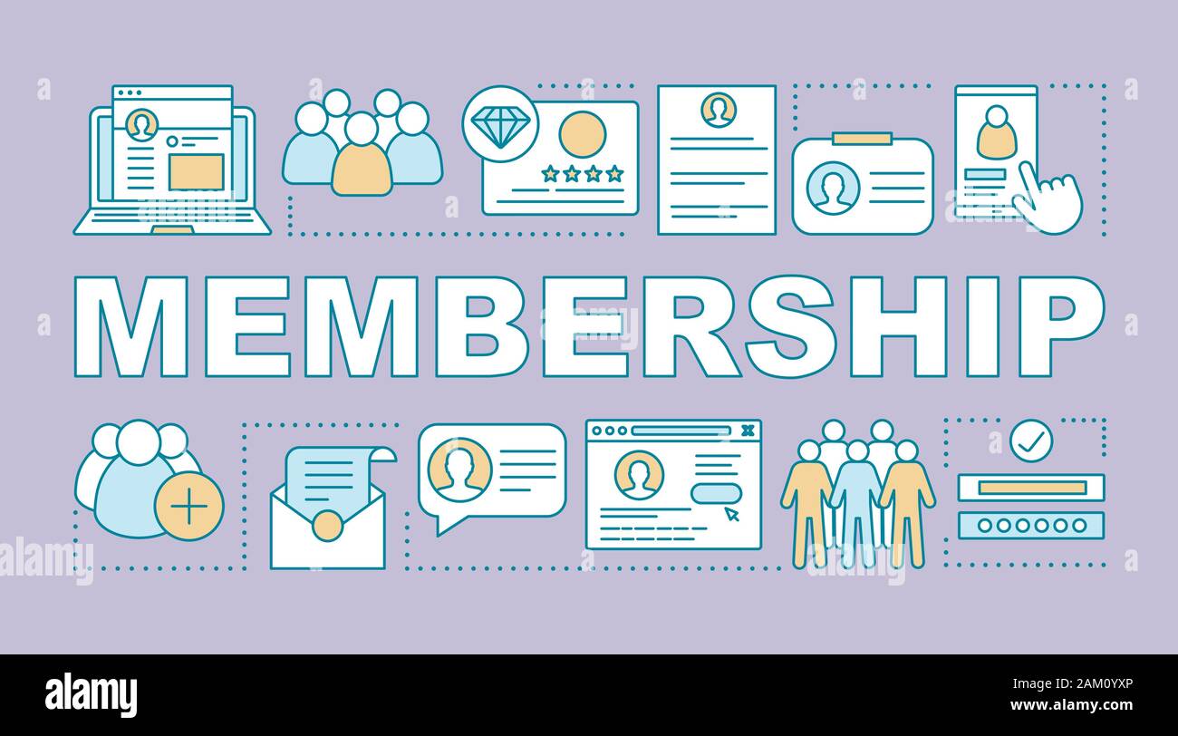 Membership word concepts banner. Customer data. Website registration ...