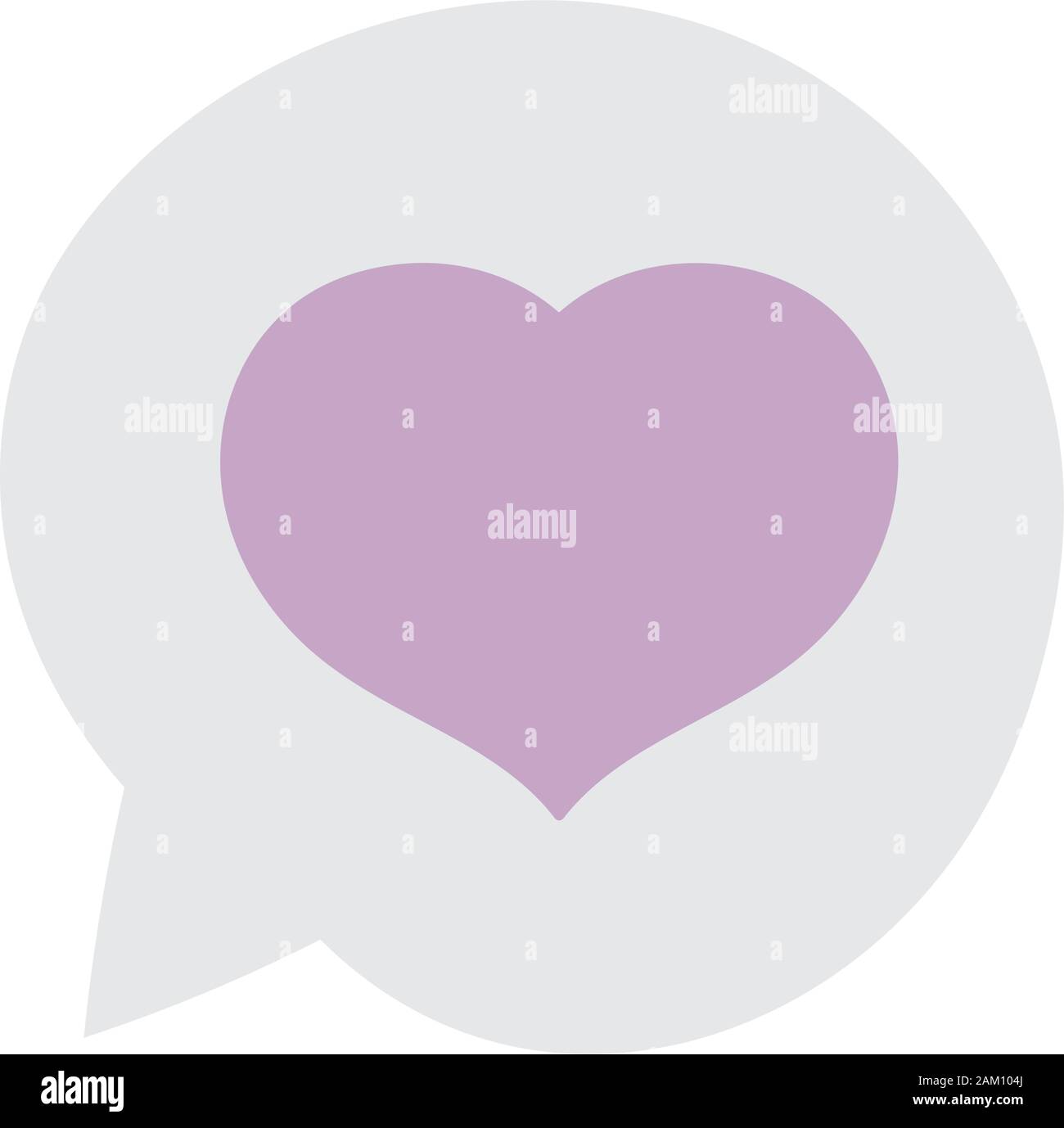speech bubble heart love romantic message on white background vector ...