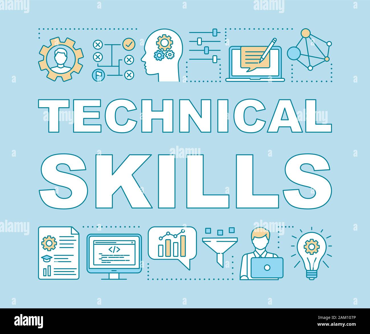 Technical skills word concepts banner. Power of knowledge, learning ...