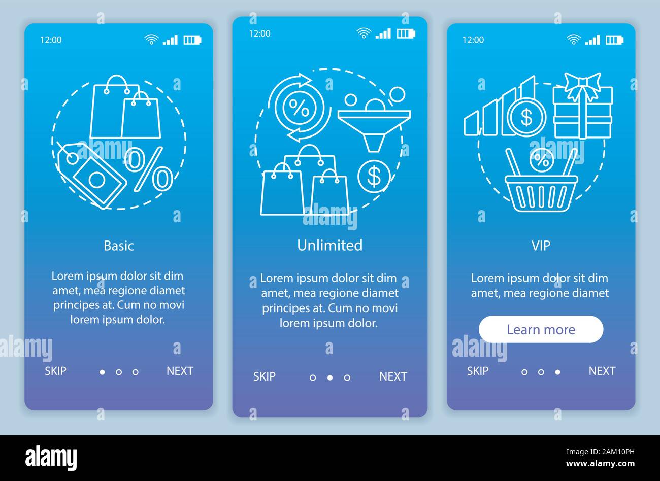 Discounts & bonuses subscription onboarding mobile app page screen ...