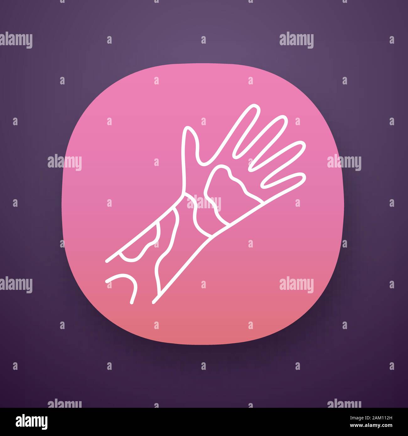 Contact dermatitis, hives app icon. Skin redness, rash. Insect bite ...