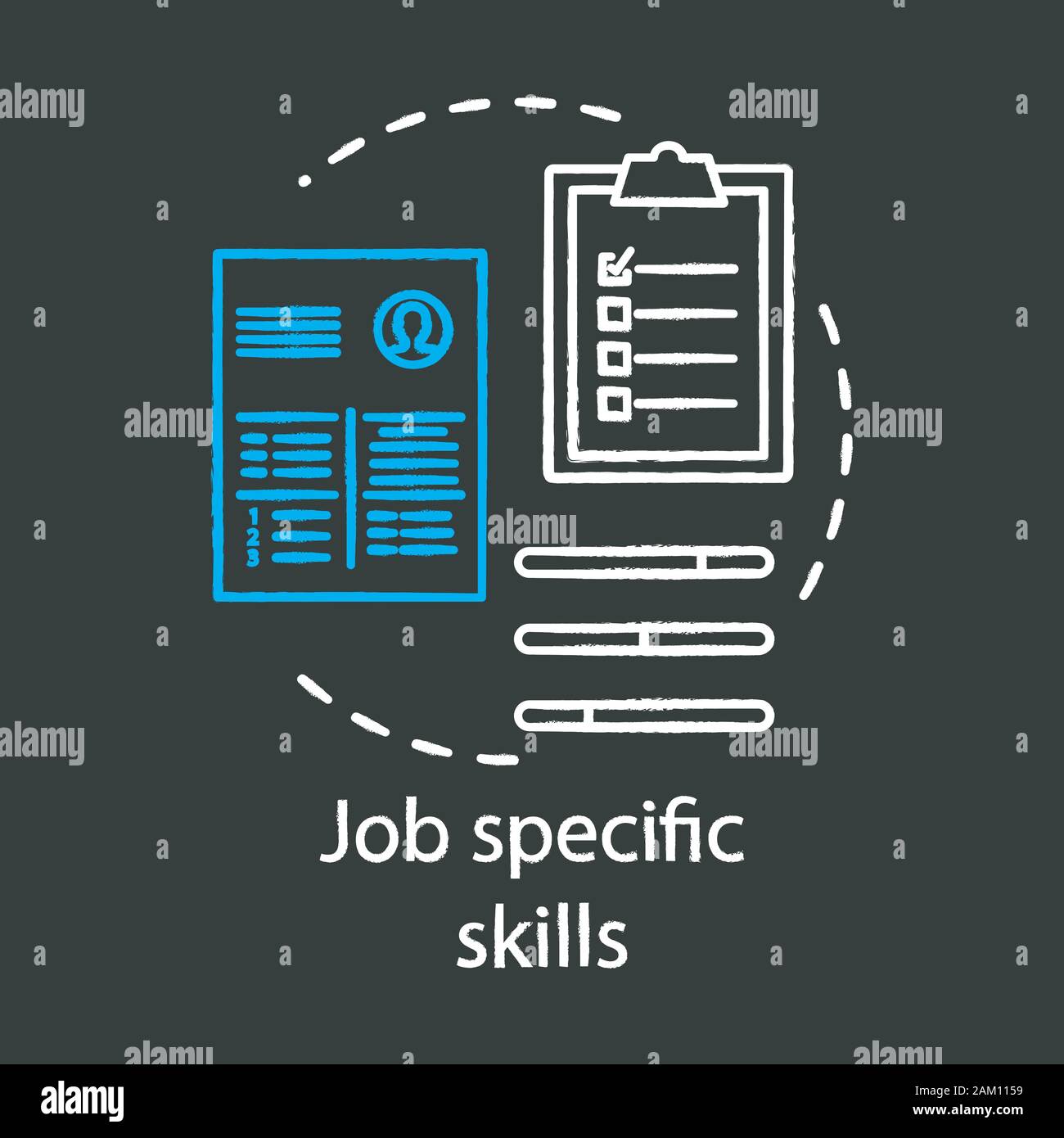 Job specific skills chalk concept icon. Company recruitment, hiring ...
