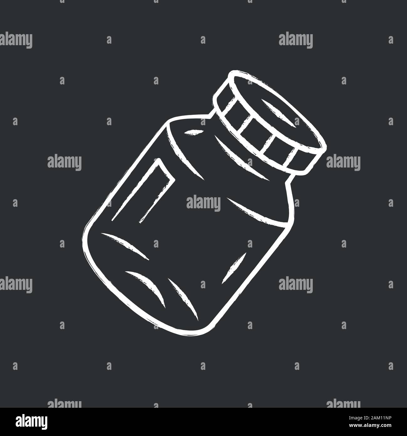 Refillable spice jar chalk icon. Reusable container for pepper, salt ...