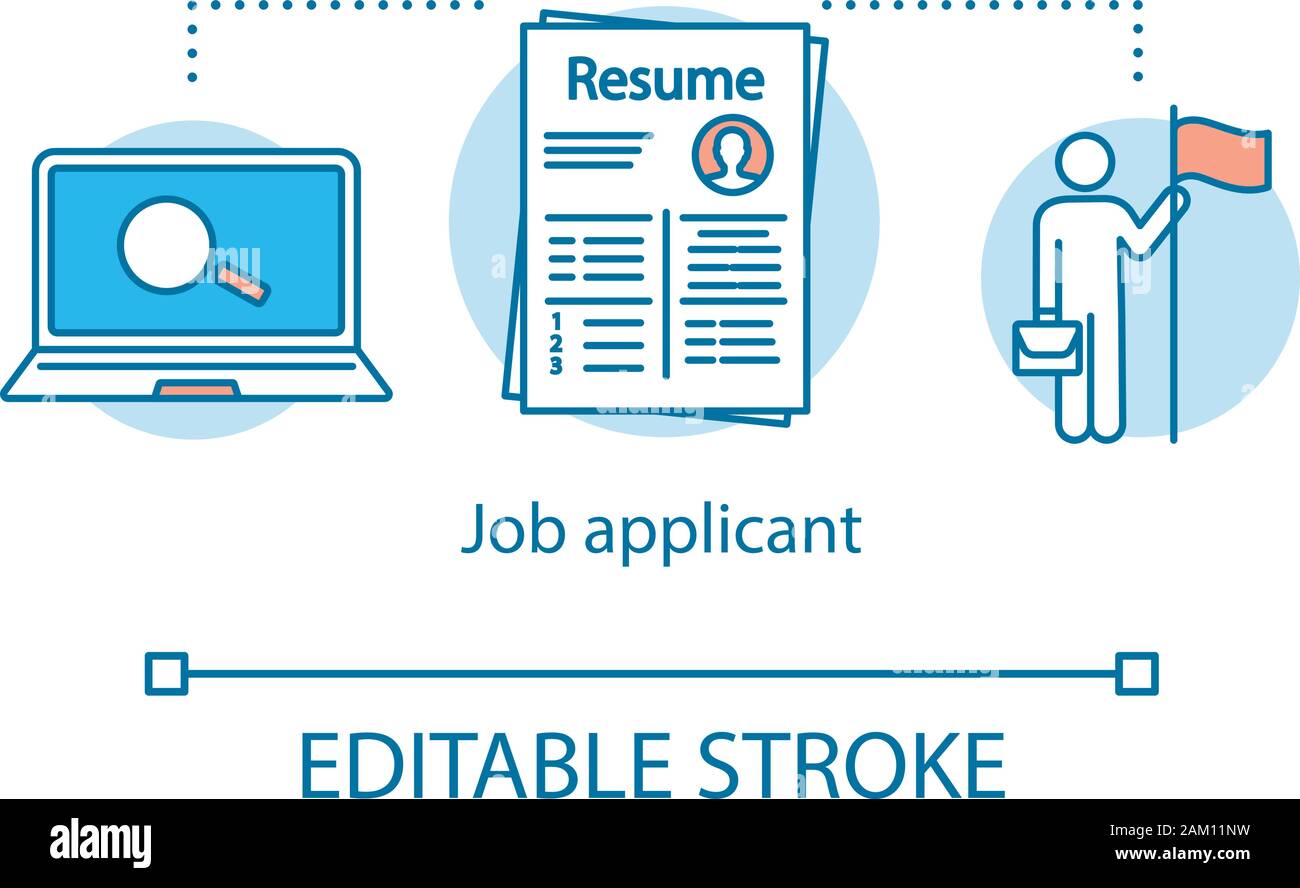 Job applicant concept icon. CV application idea thin line illustration ...