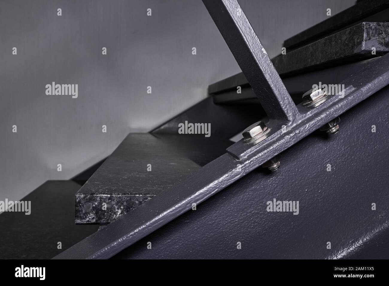 Close-up and details of railing and stairs of a modern building ...