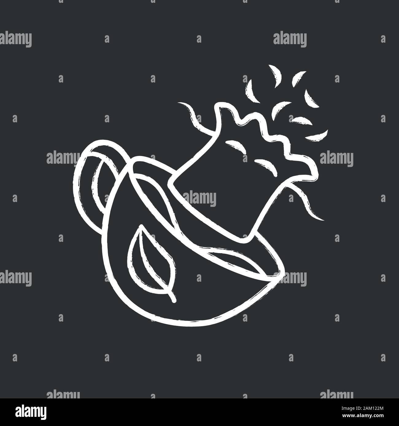 Reusable tea bag chalk icon. Zero waste recyclable container for tea ...