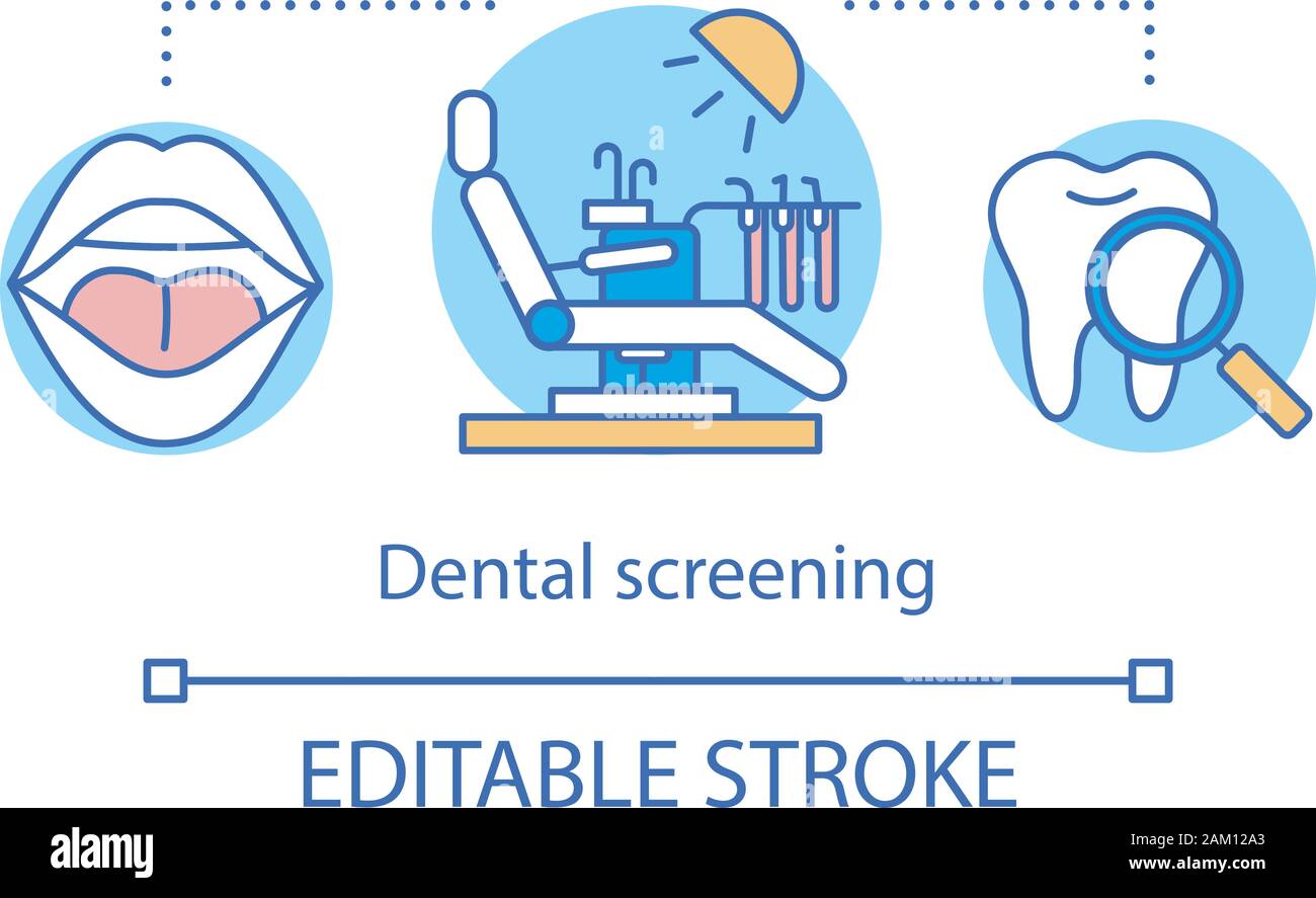 Dental screening concept icon. Consultation with dentist. Prescribing ...