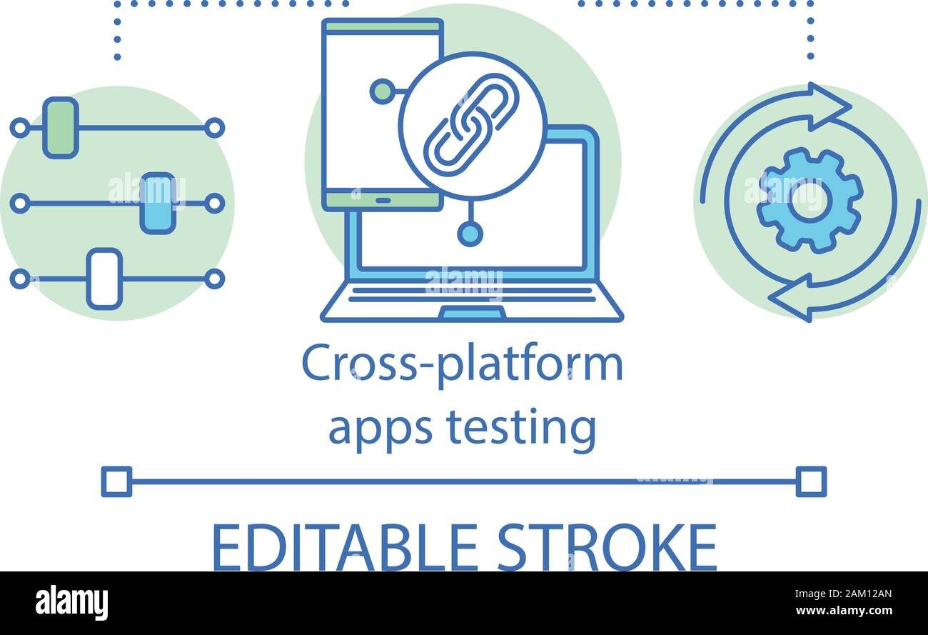 Cross platform apps testing concept icon. Performance optimization ...