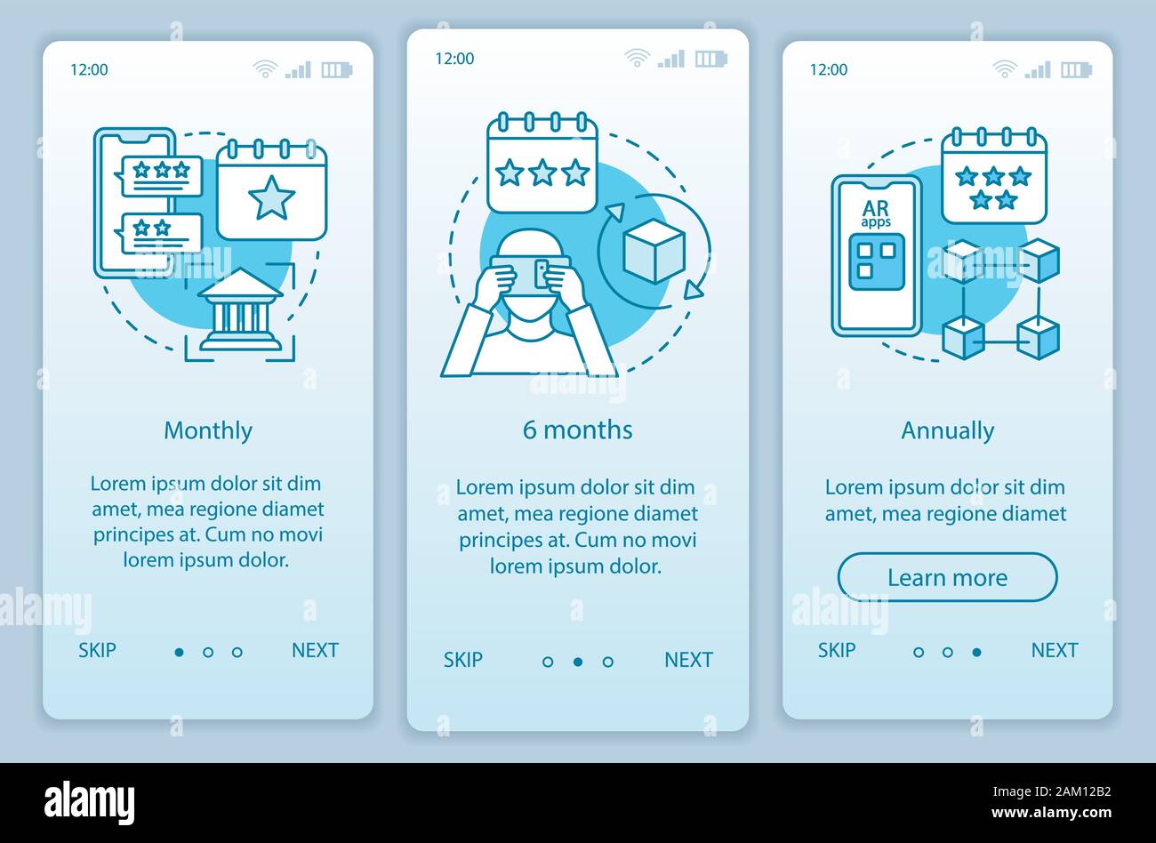 Ar Tool Subscription Onboarding Mobile App Page Screen Vector Template