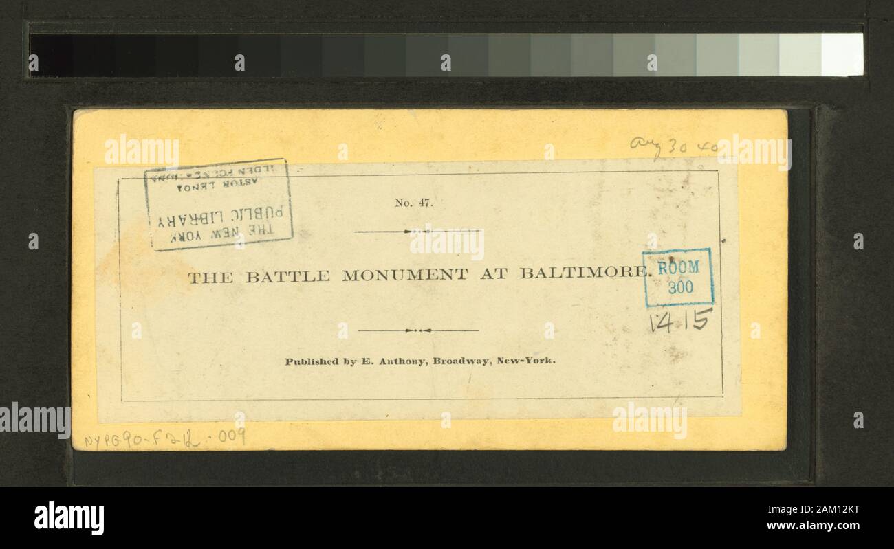 The Battle Monument at Baltimore The Battle Monument at Baltimore.; The ...