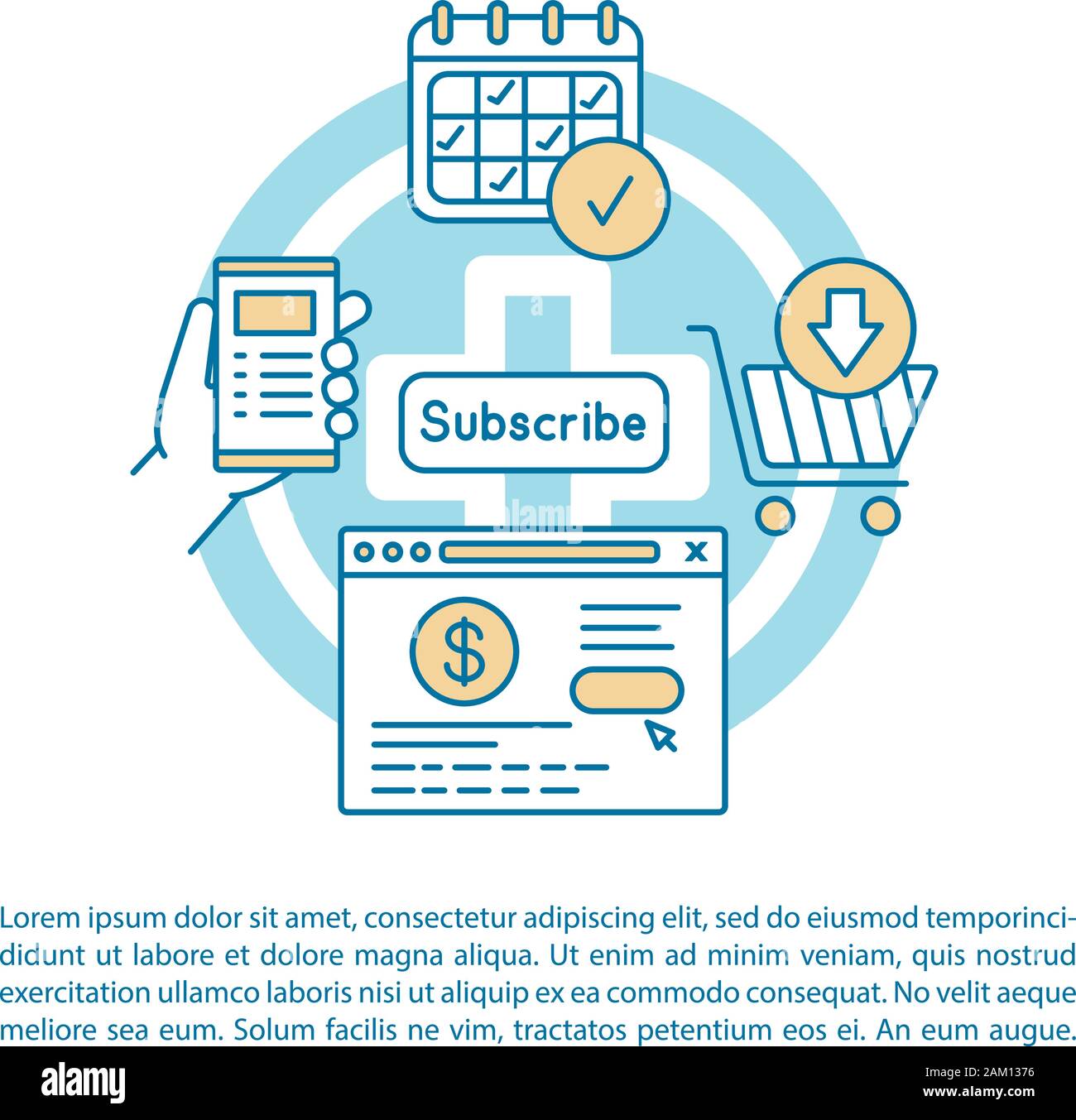 Subscription article page vector template. Newsletter messages ...