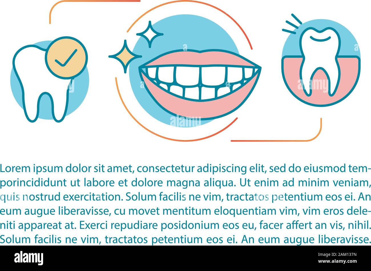 Oral health article page vector template. Healthy beautiful teeth ...