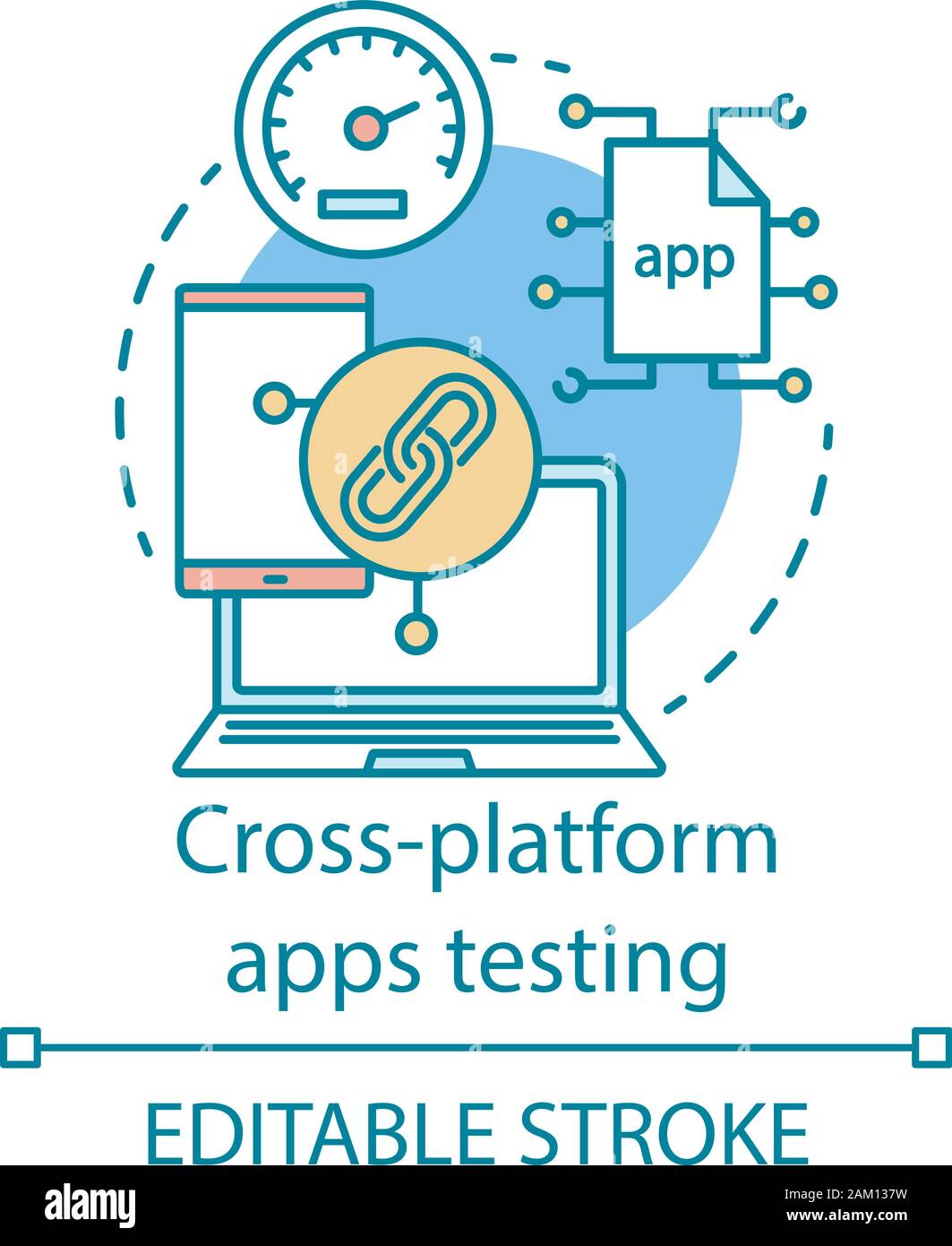 Cross platform app testing concept icon. Performance optimization ...