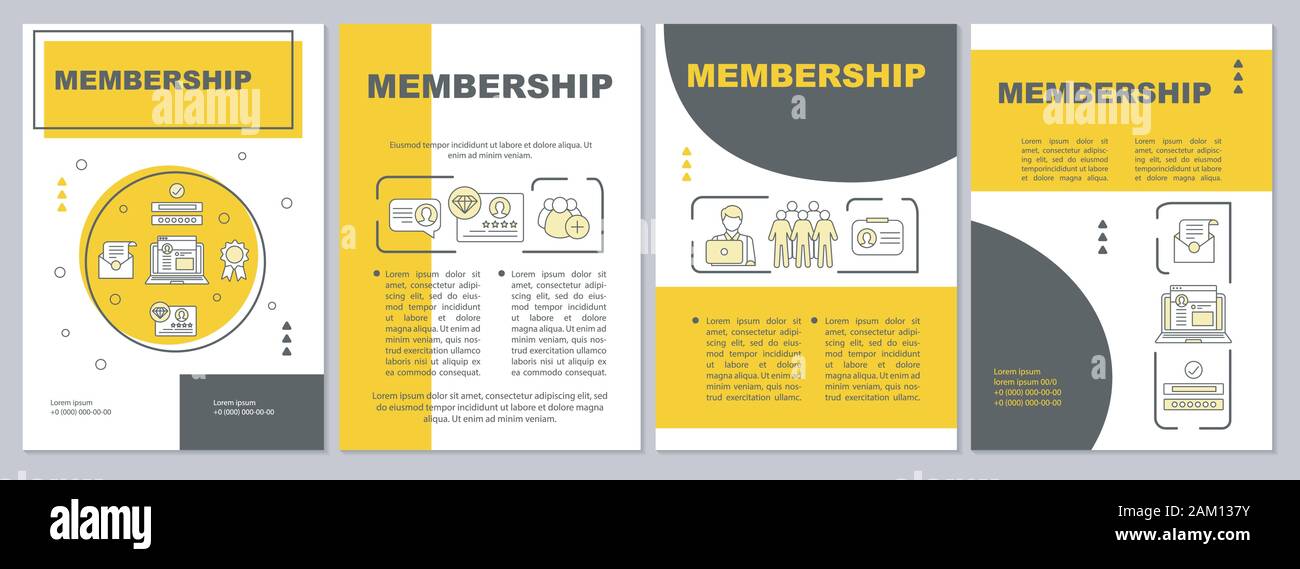 Membership vector brochure template layout. Flyer, booklet, leaflet ...