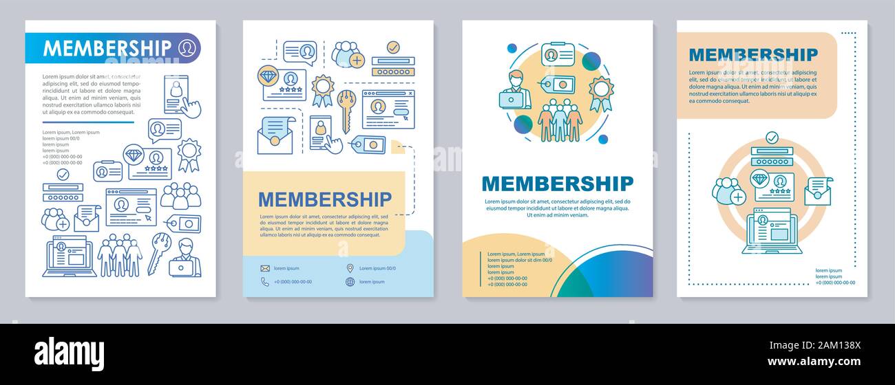 Membership brochure template layout. Partnership agreement. Flyer ...