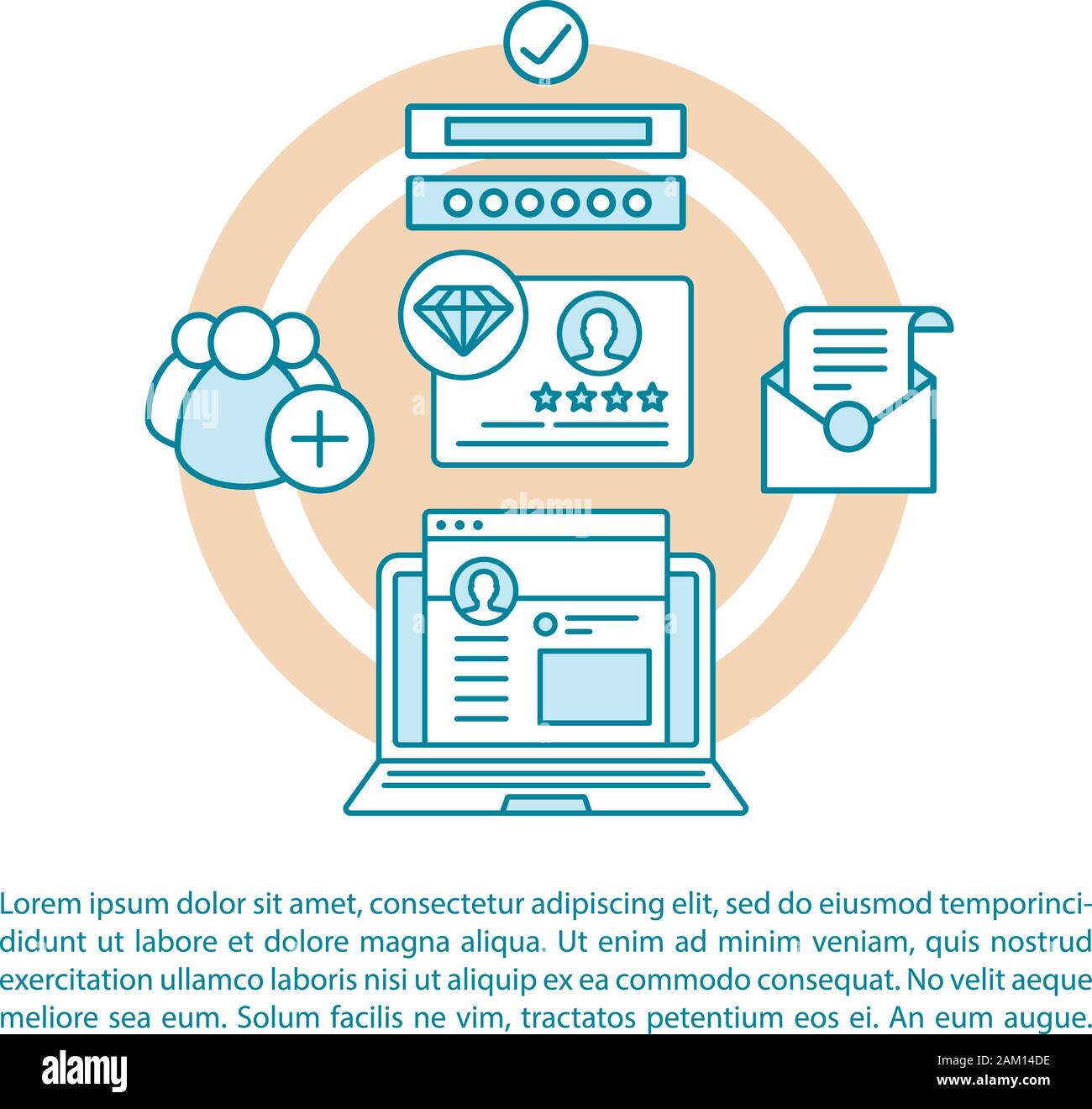 Membership article page vector template. Personal account. Brochure ...