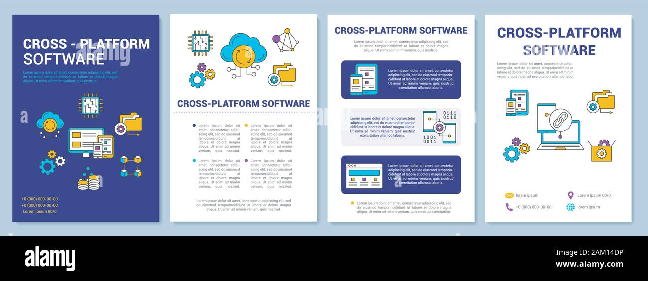 Cross platform software brochure template layout. App development flyer ...