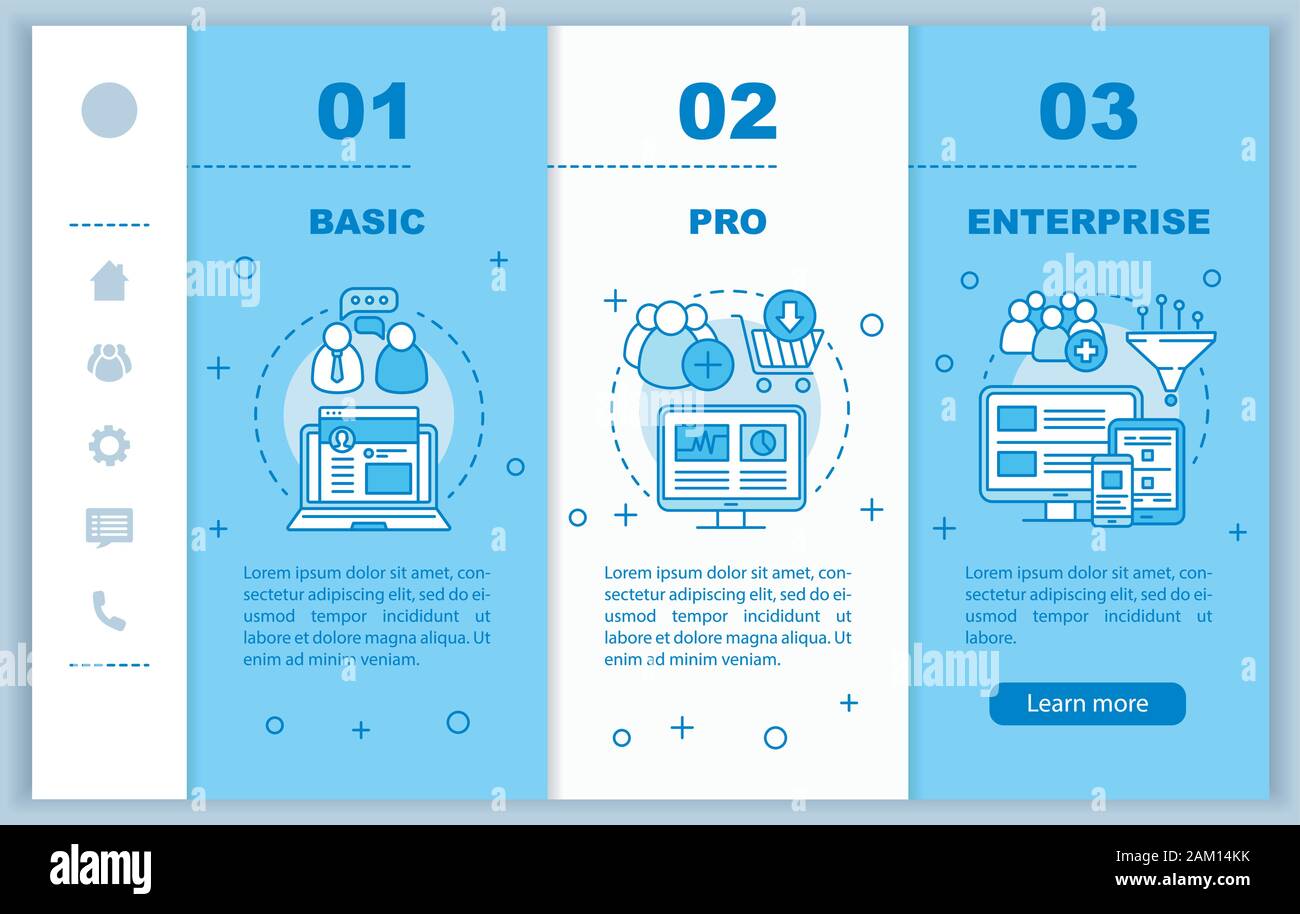 Digital marketing tools subscription onboarding mobile web pages vector template. Responsive ...