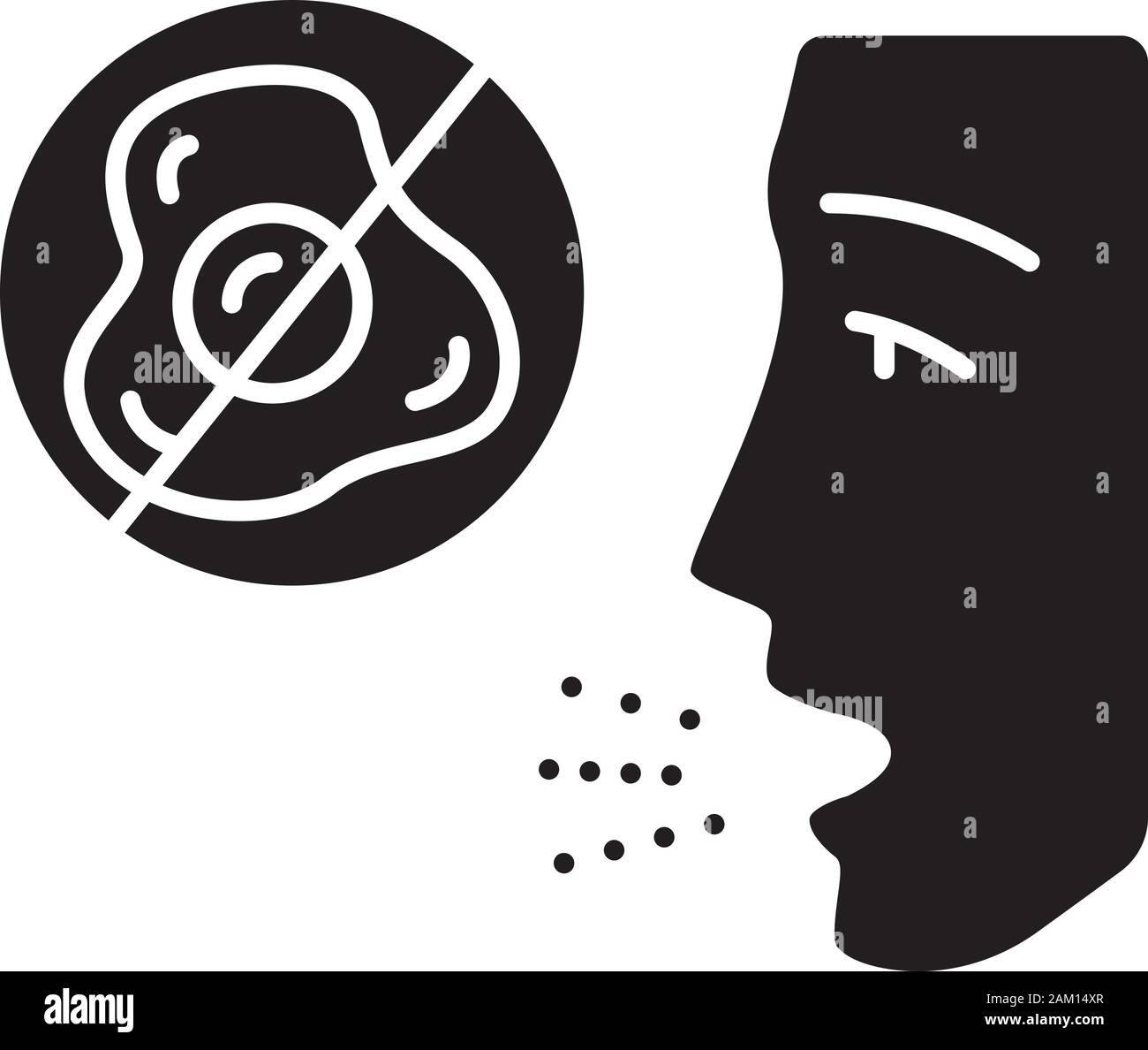 Egg allergy glyph icon. Allergic reaction to food. Hypersensitivity of ...