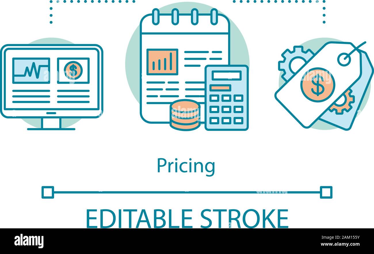 Pricing vector concept icon. Required payment idea thin line ...