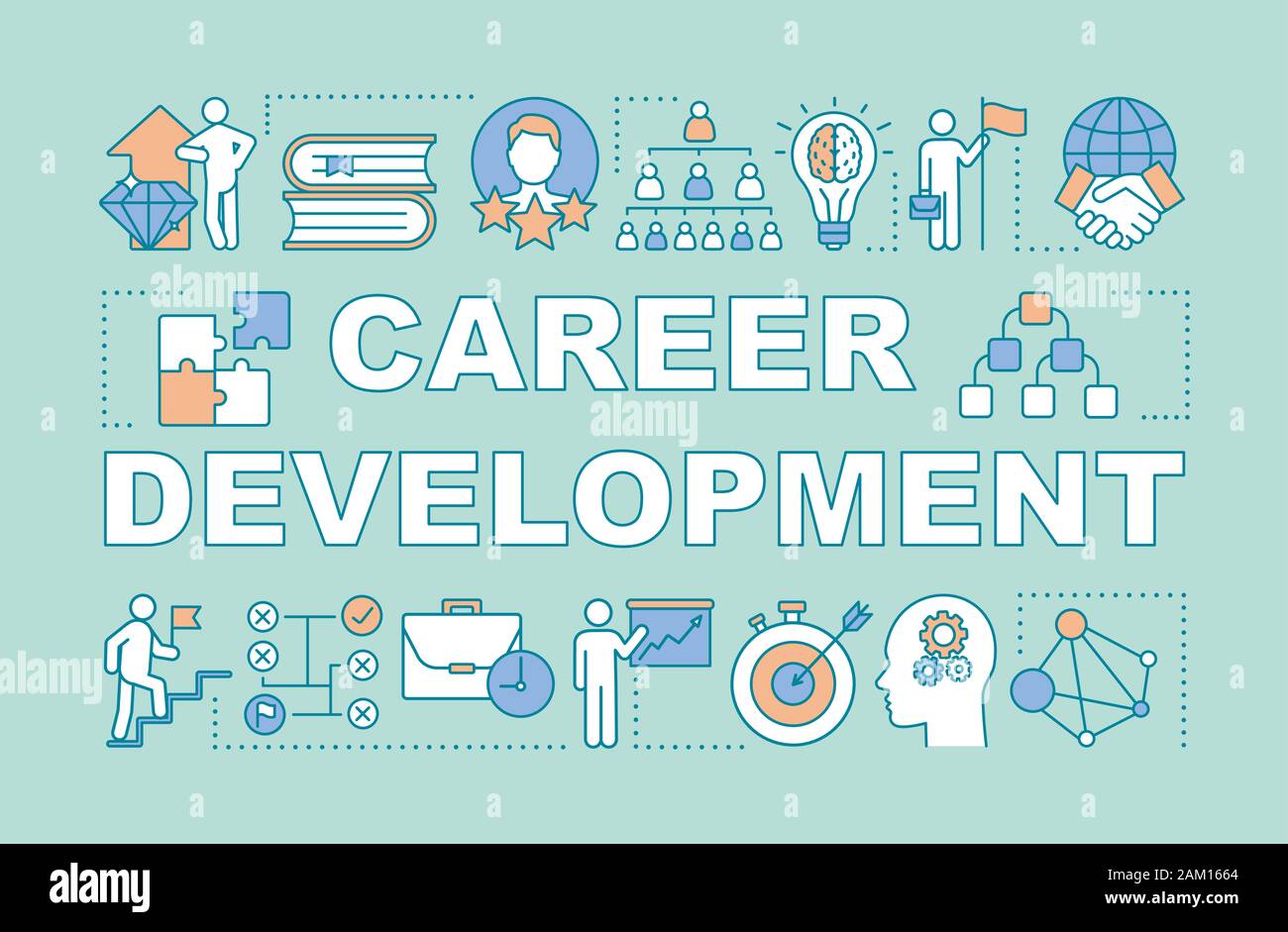 Career development word concepts banner. Personal growth presentation ...