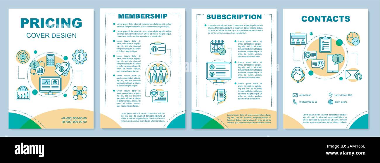 Pricing brochure template layout. Membership and subscription. Flyer ...