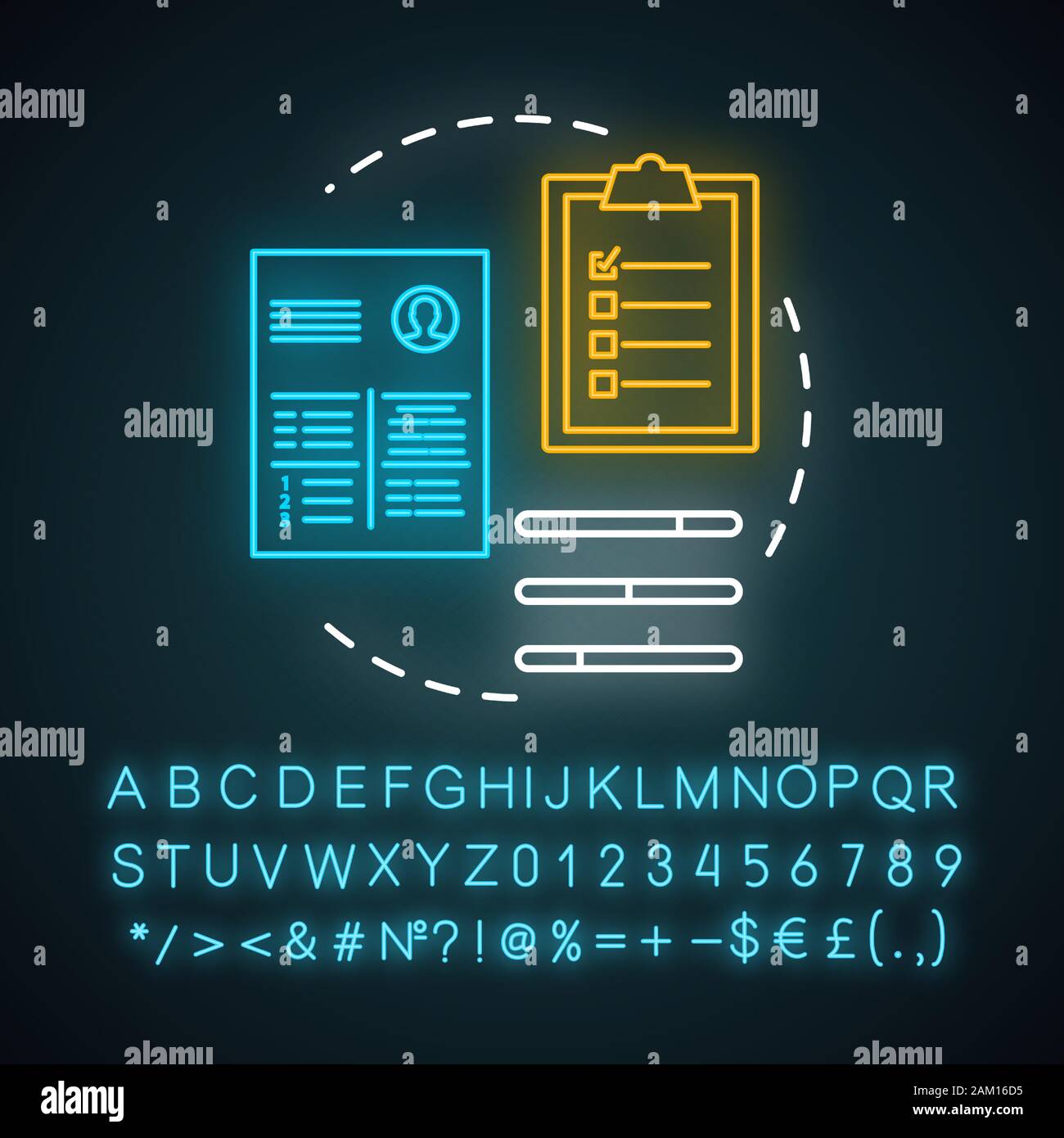 Job specific skills neon light concept icon. Company recruitment ...