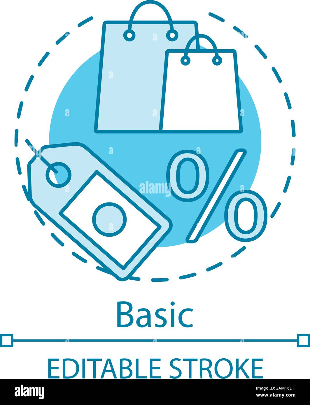 Basic concept icon. Discounts and bonuses subscription tariff idea thin ...