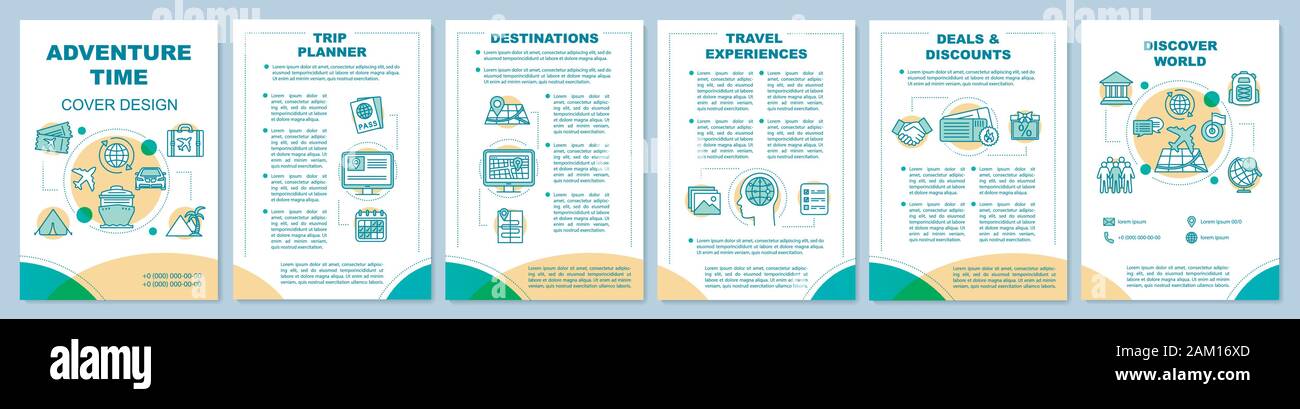 Adventure time cover design brochure template layout. Travel agency ...