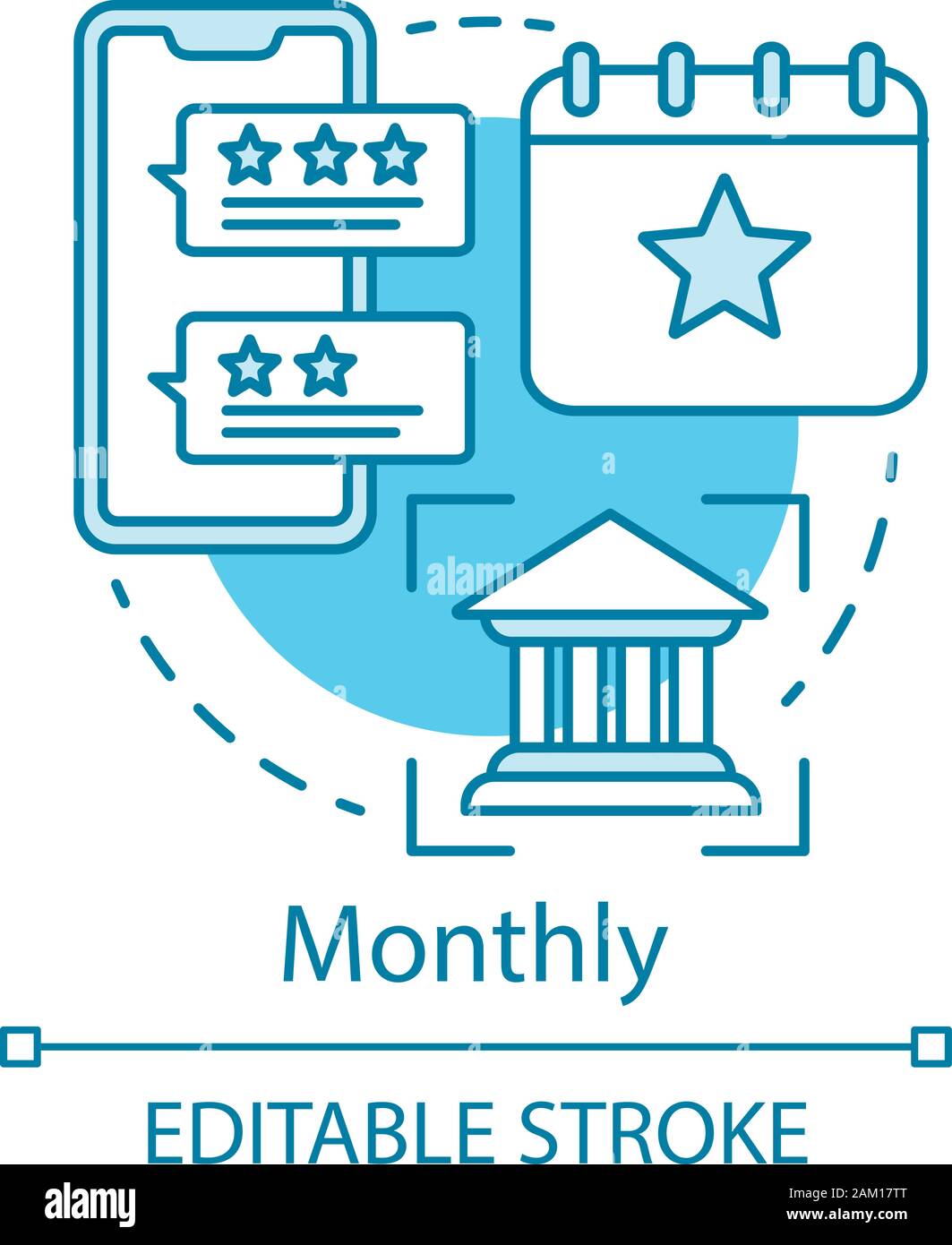 Monthly Concept Icon Ar Tool Subscription Tariff Idea Thin Line